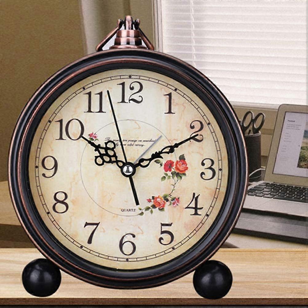 Vintage Alarm Clock Silent Antique Retro Table Clock Decorative Quiet ...