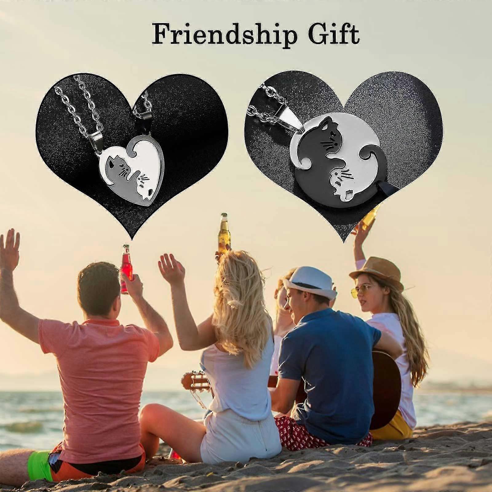 Matching Necklace For Boyfriend Girlfriend Best Friend, 2 Pcs Couple ...