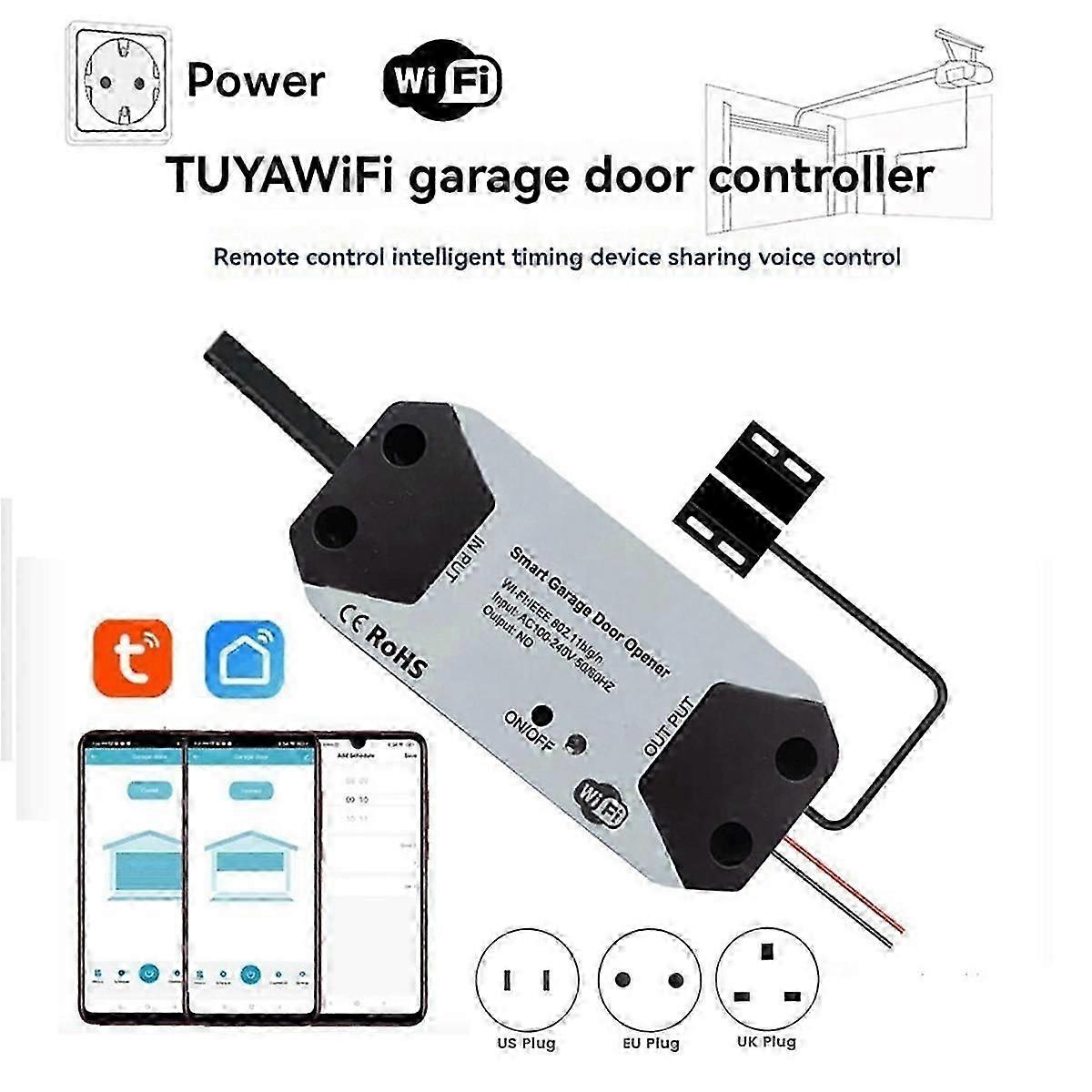 Tuya WIFI Smart Garage Door Opener Controller APP Voice Control ...