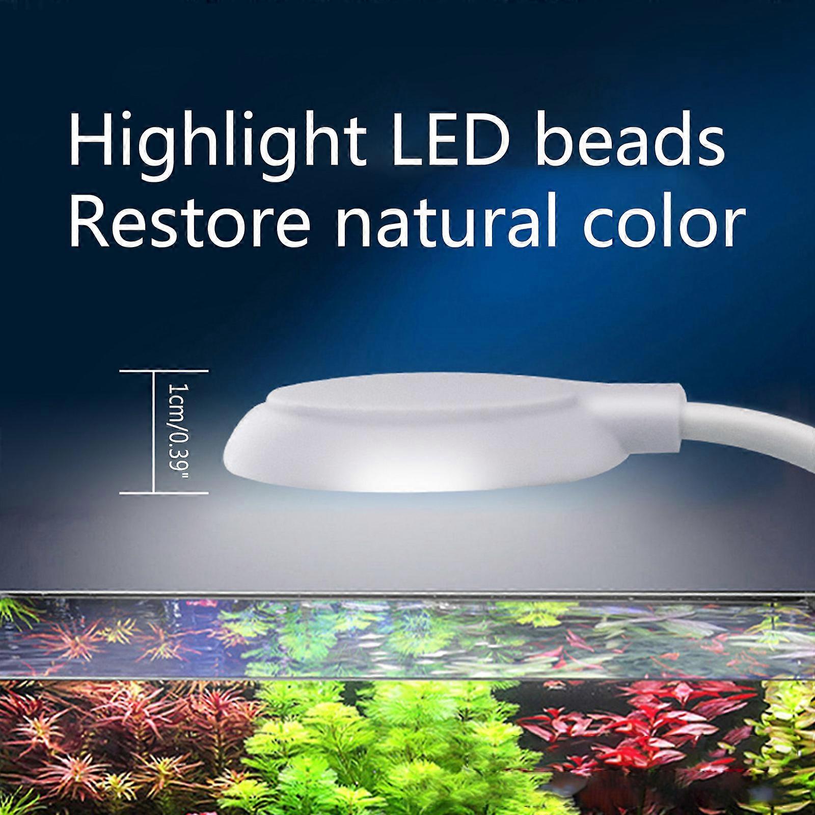 LED Aquarium Light Clip-On Fish Tanks Lighting Fit for Small and Medium ...