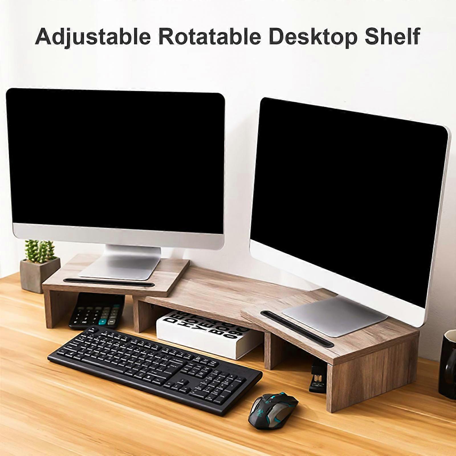 Computer Monitor Stand 3 Shelf Monitor Holders with Adjustable Length ...
