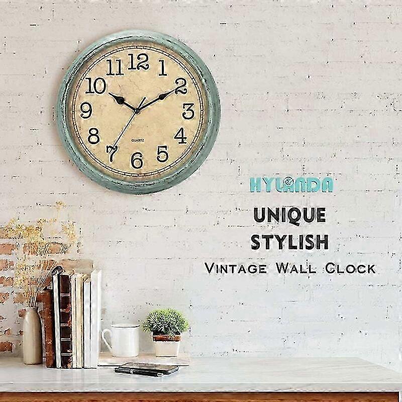 Vintage quartz wall clock 30 cm silent without ticking for large ...
