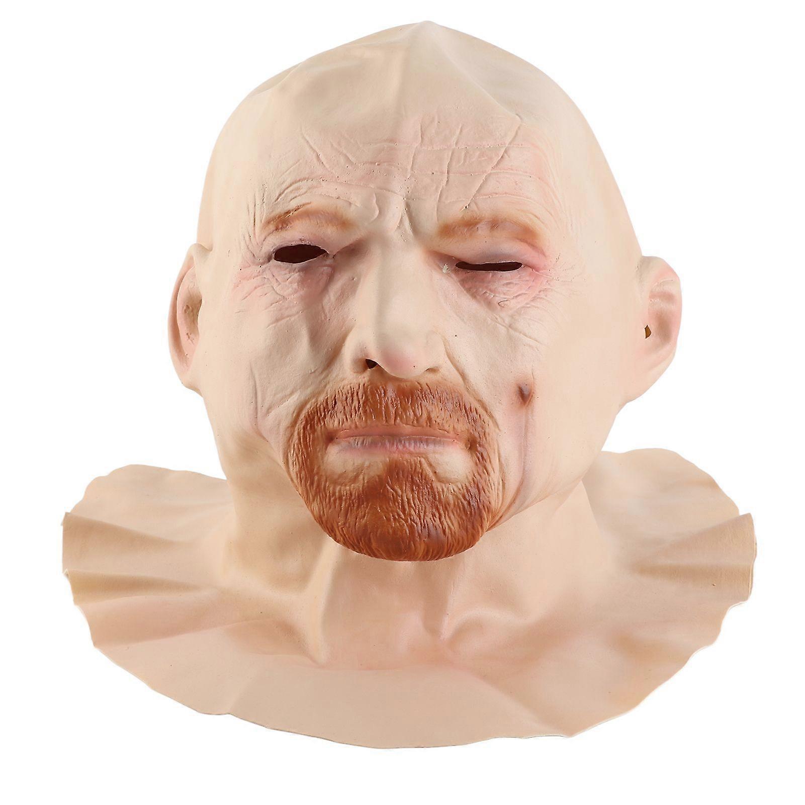 Old Man Face Cover Halloween Latex Headgear Scary Halloween Cosplay ...