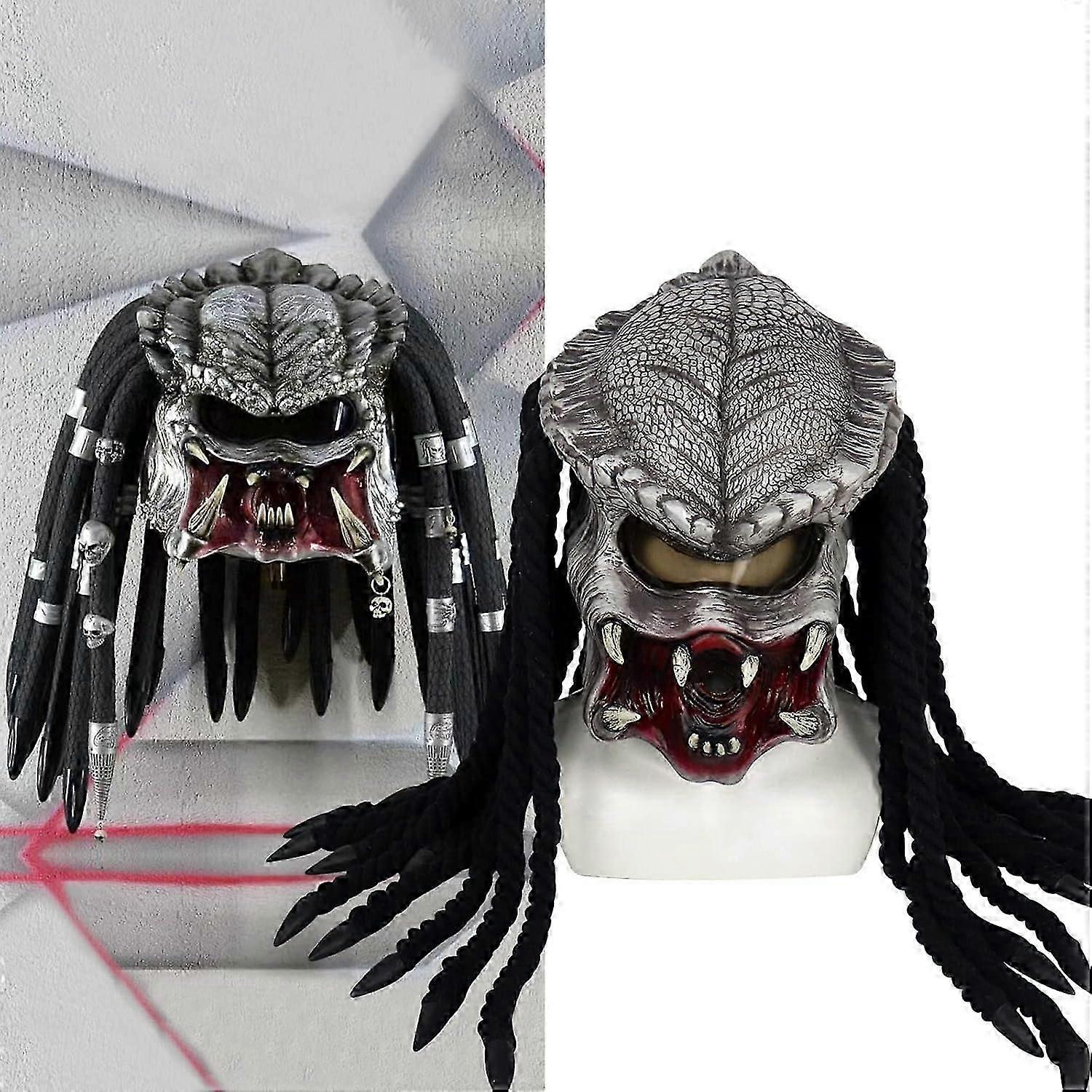 Predator Mask Full Latex Alien Cosplay Helmet Accessory for Halloween ...