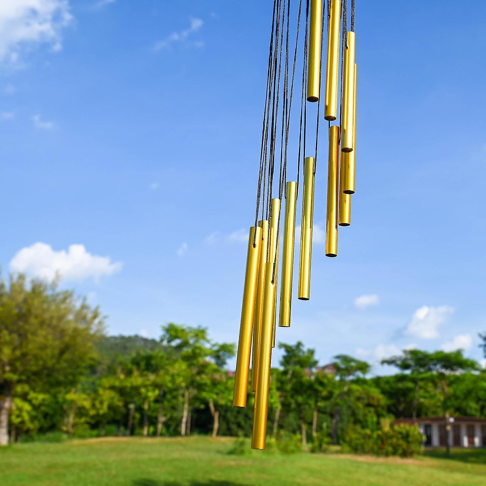 Wind Chimes Outdoor Clearance with 12 Aluminum Tubes and Hook, Outside Wind Chime Gift ...