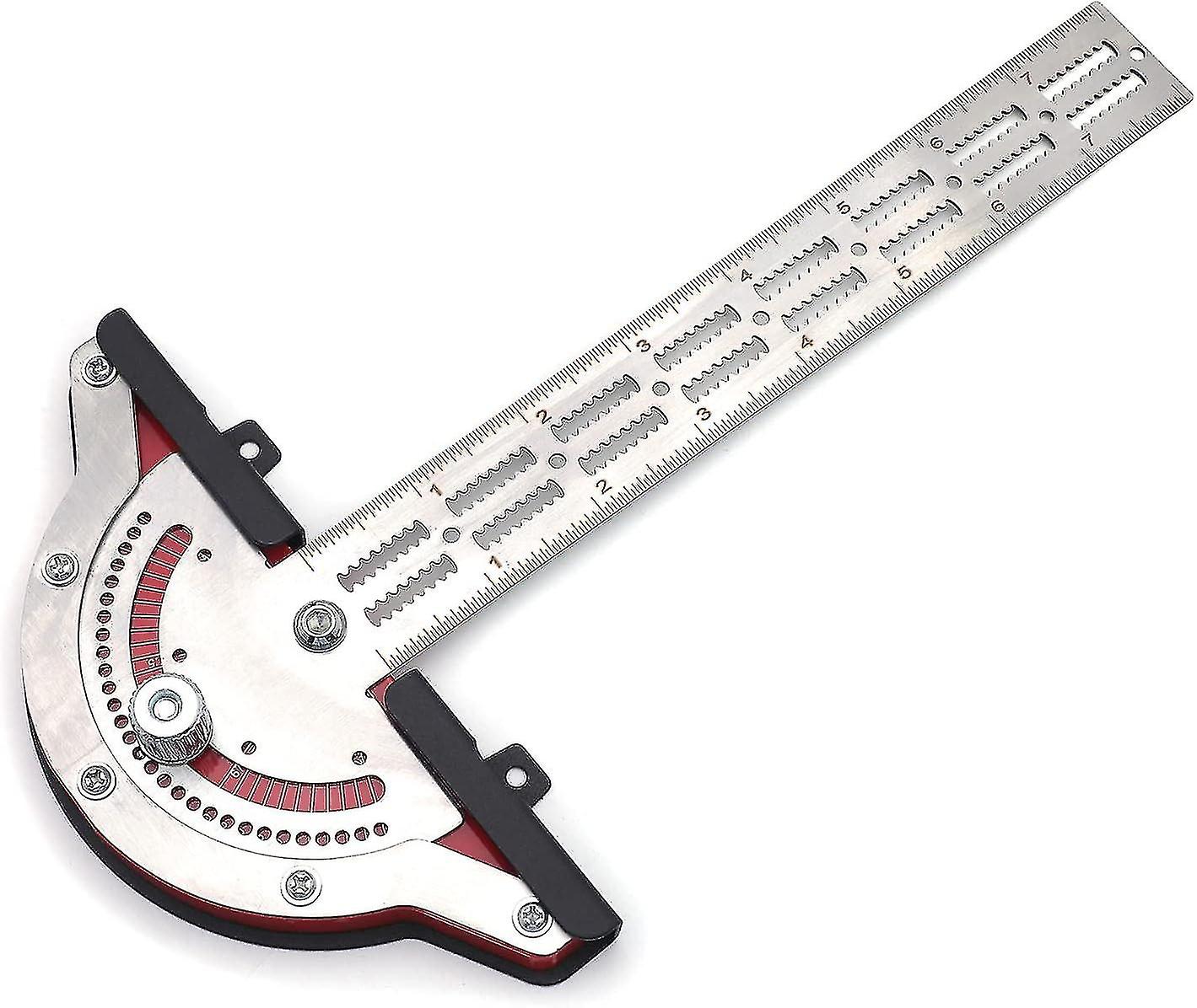 18" Woodworker Edge Ruler 0-70adjustable Protractor Angle Finder Two ...