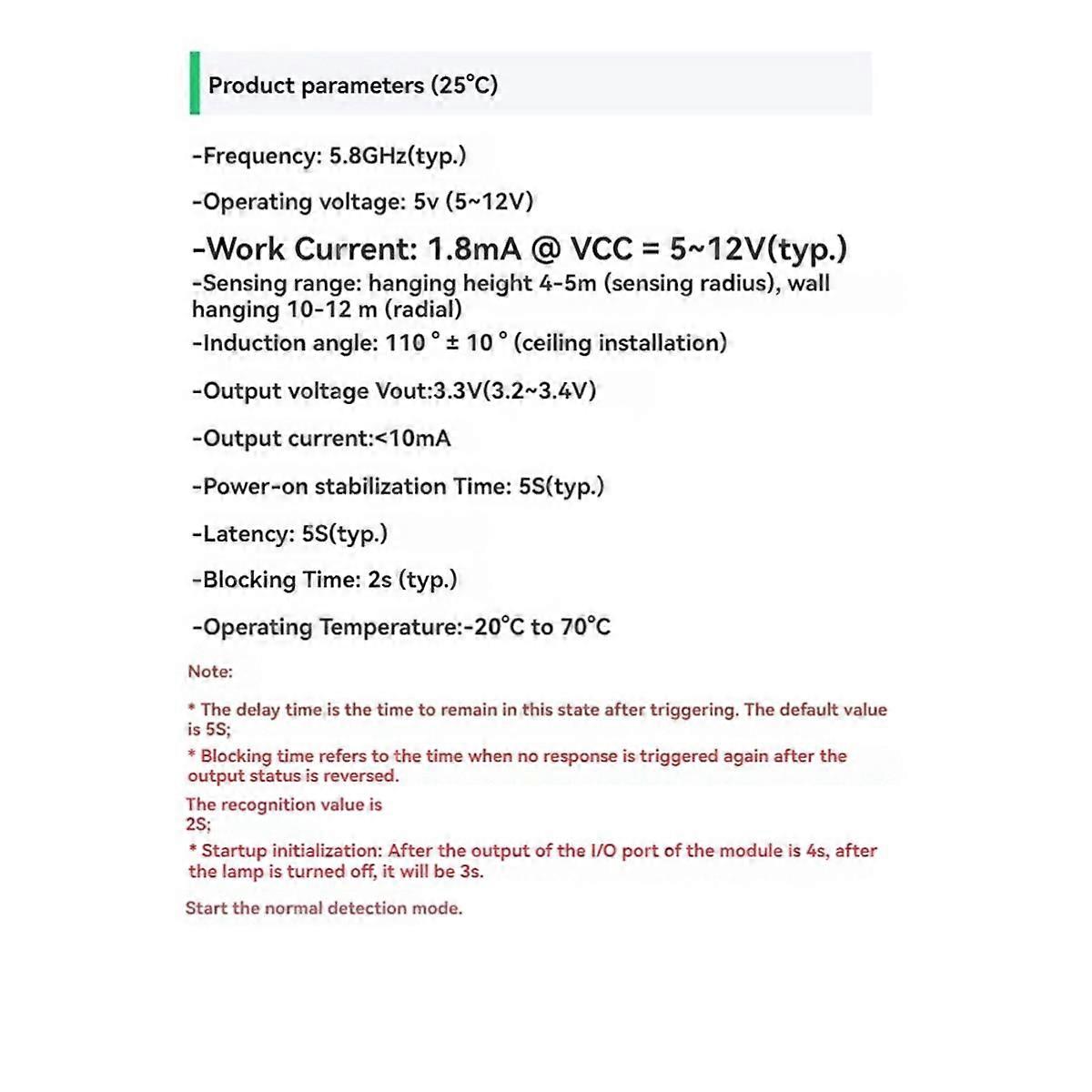 LD020 5.8G Human Presence Radar Sensor Module Ultra-Small Size High ...