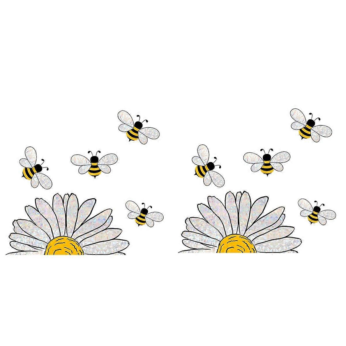 Cute Bee Style Glass Sticker, Bee Window Decal - Stained Glass Window ...