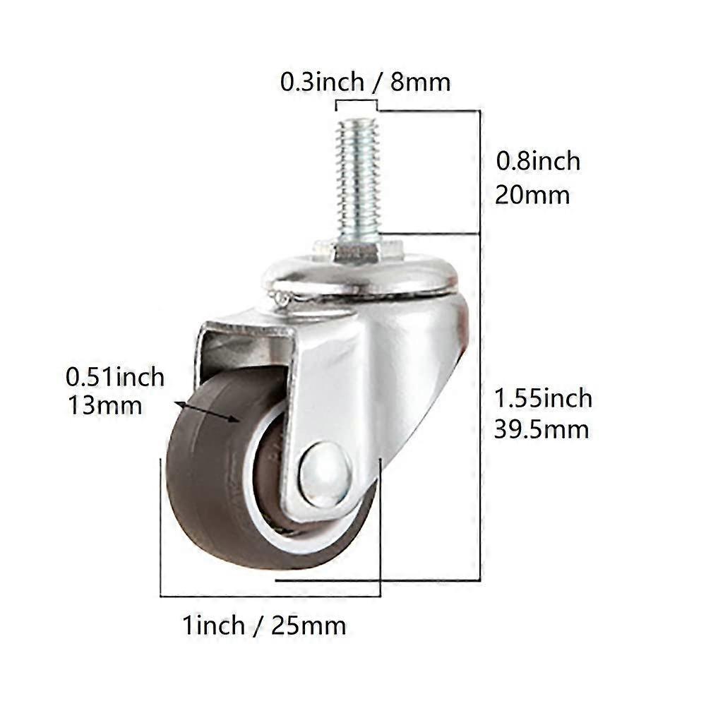 2 Pcs Swivel Caster with Brake and 2 Pcs Swivel Caster without Brake ...