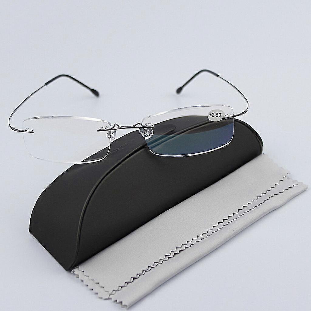 Ultralight Titanium Rimless Rectangular Glasses Spectacles Eyeglass ...