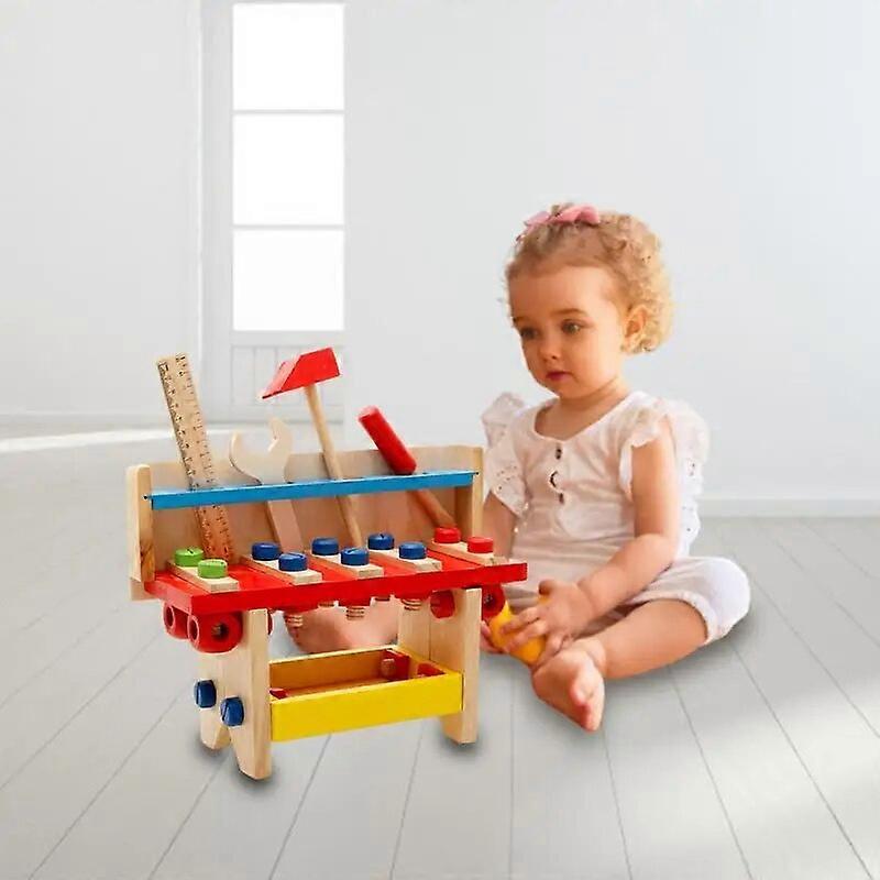 Wooden Work Bench Set Toy Large Construction Workshop Tool Bench Toys ...