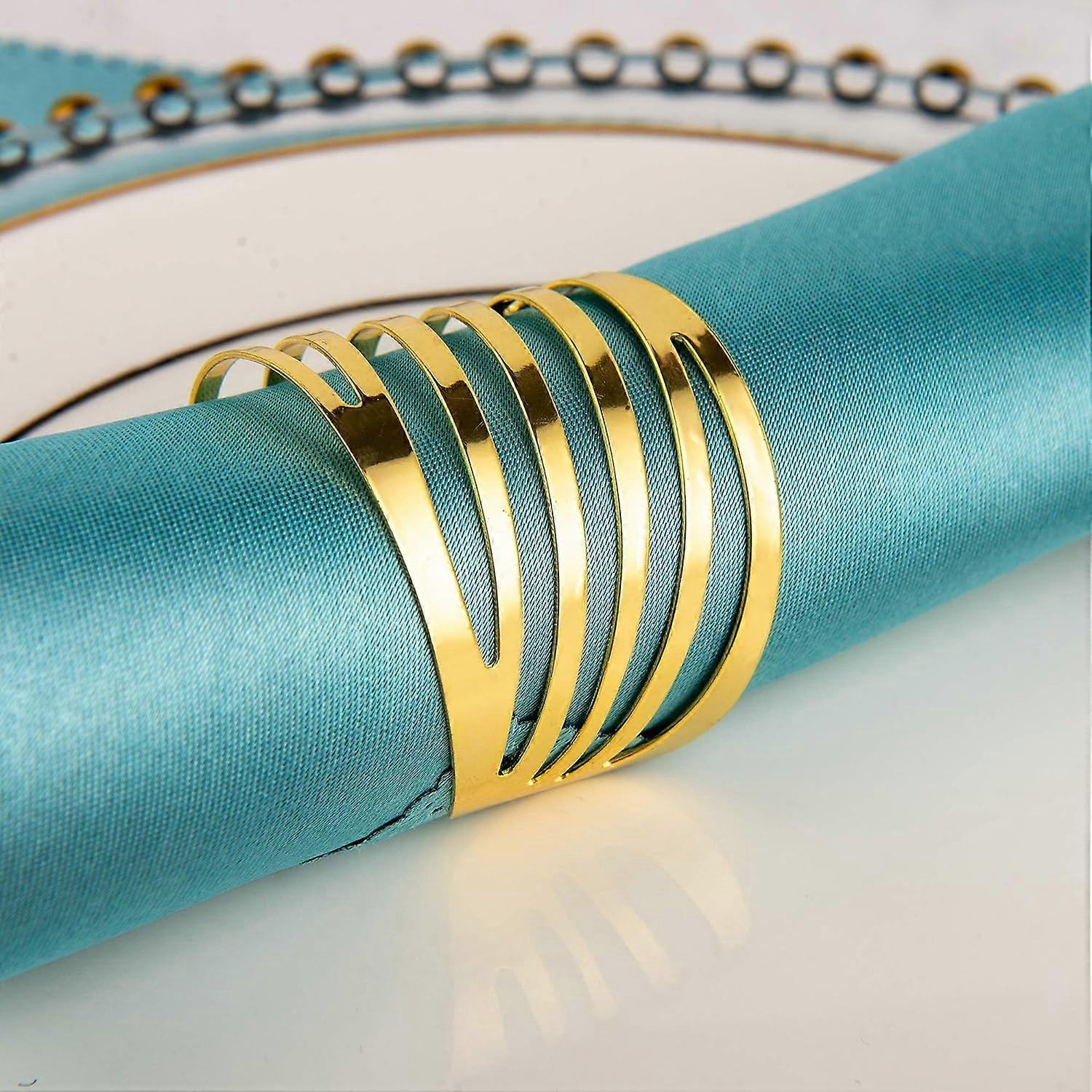 Gold Napkin Rings Handcrafted Dinner Table Napkin Holders Metal Napkin ...