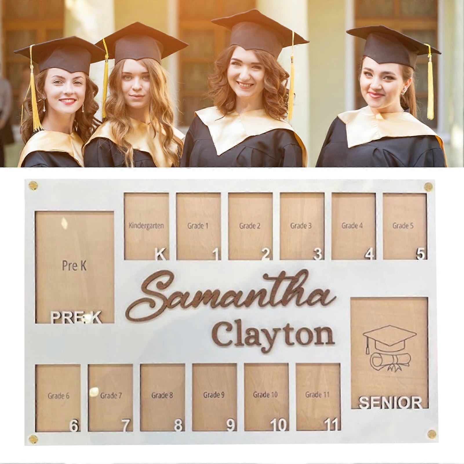 Wooden School Photo Frame Pre-k to 12 School Years Keepsake Picture ...