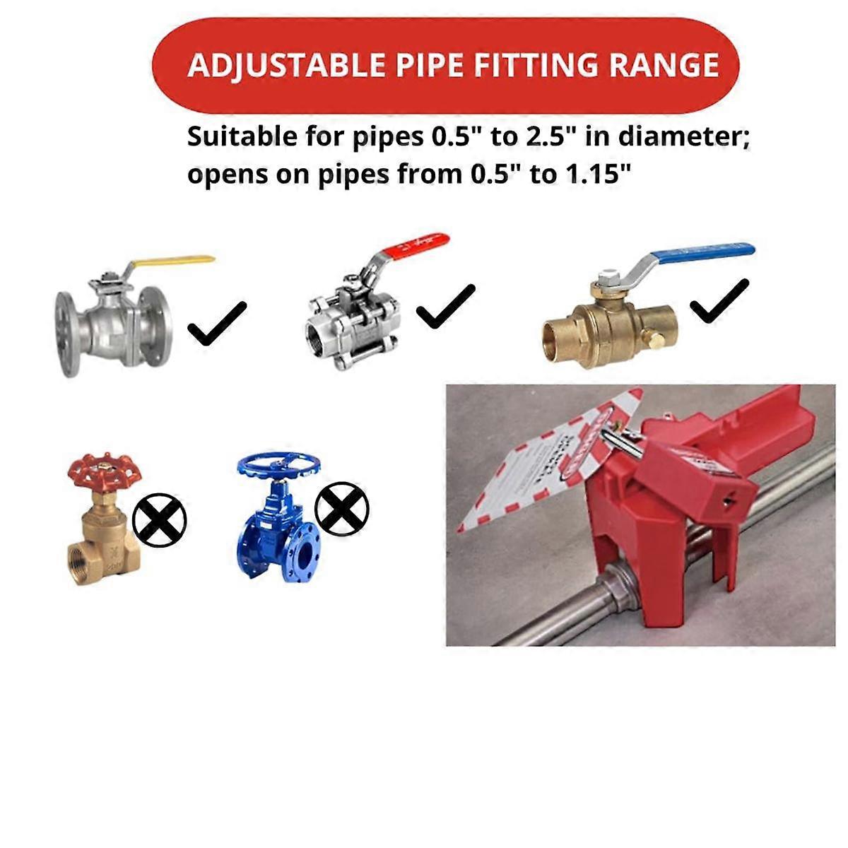 Ball Valve Lockout with Padlock for 1/2in-2-1/2in Outside Diameter Pipe ...
