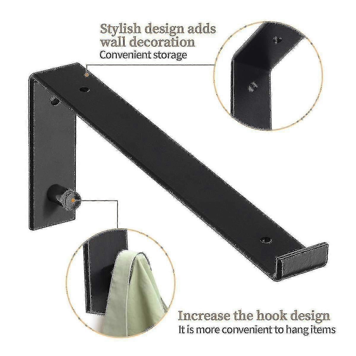 4 Pcs Hook Shelf Brackets With Screws Industrial 90 Degree Angle Braces ...