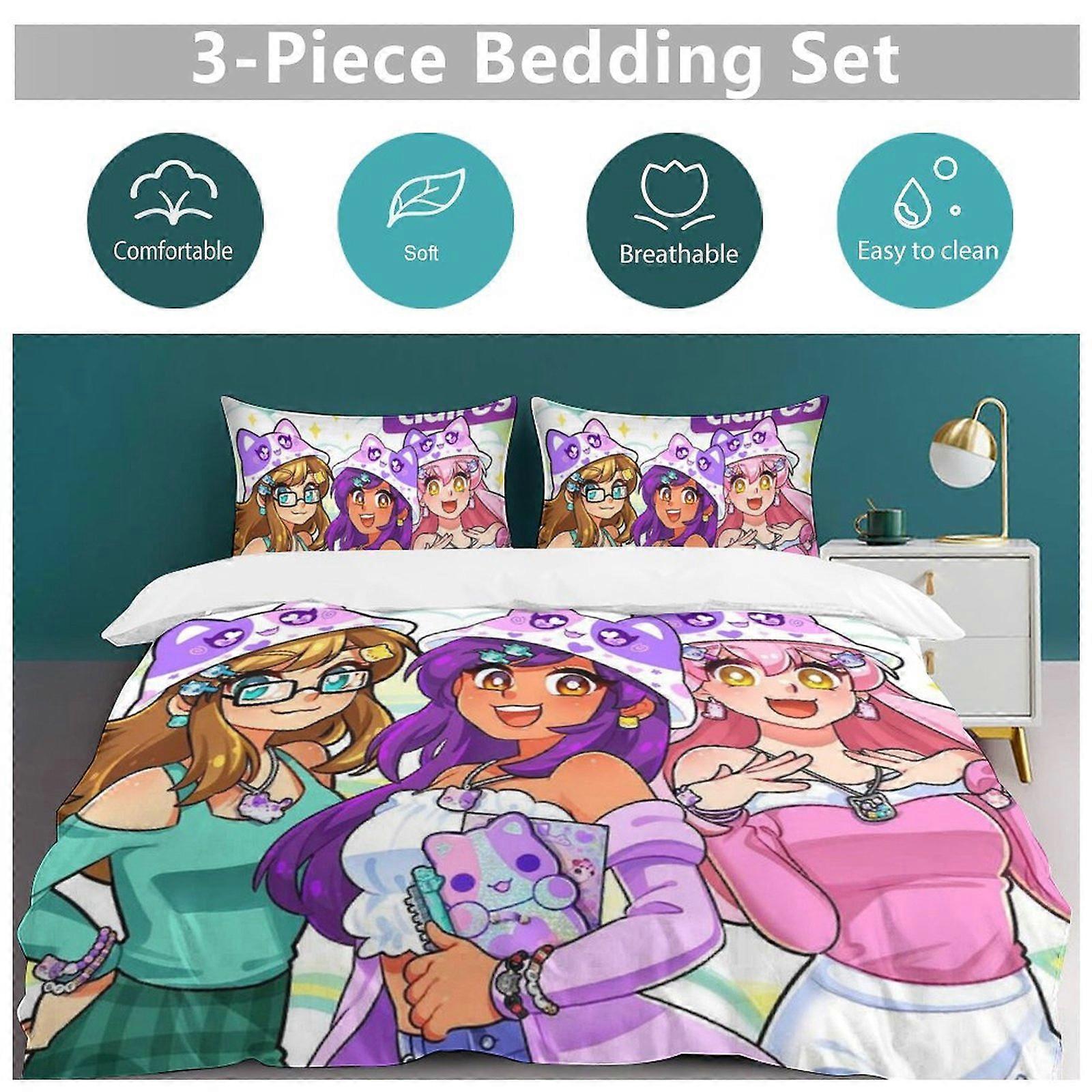 Bedding set XU635 Aphmau Down Duvet Cover Lightweight 3-piece Set, 1 ...