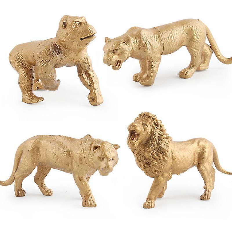 7 pieces of golden animal doll zoo wild jungle animal toy set with ...