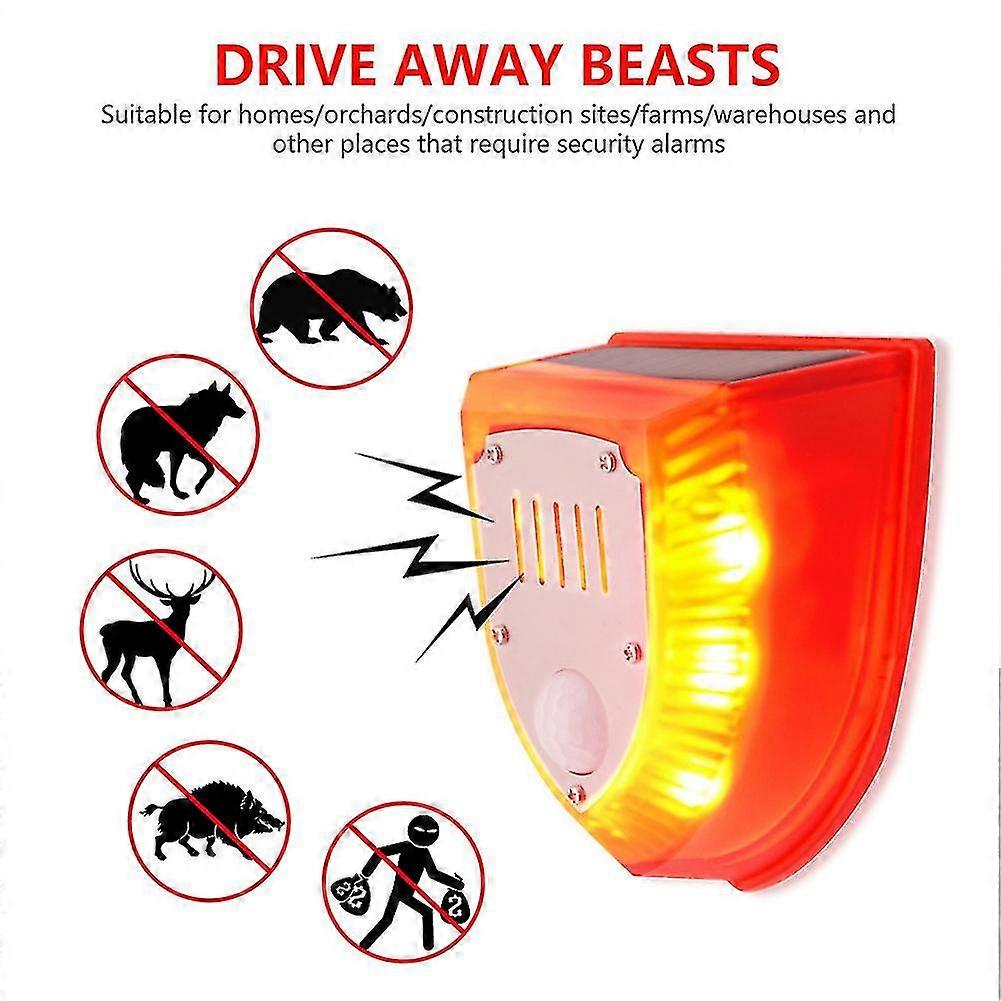 Solar Animal Repeller Motion Sensor Outdoor Alarm Lamp Dog Barking ...