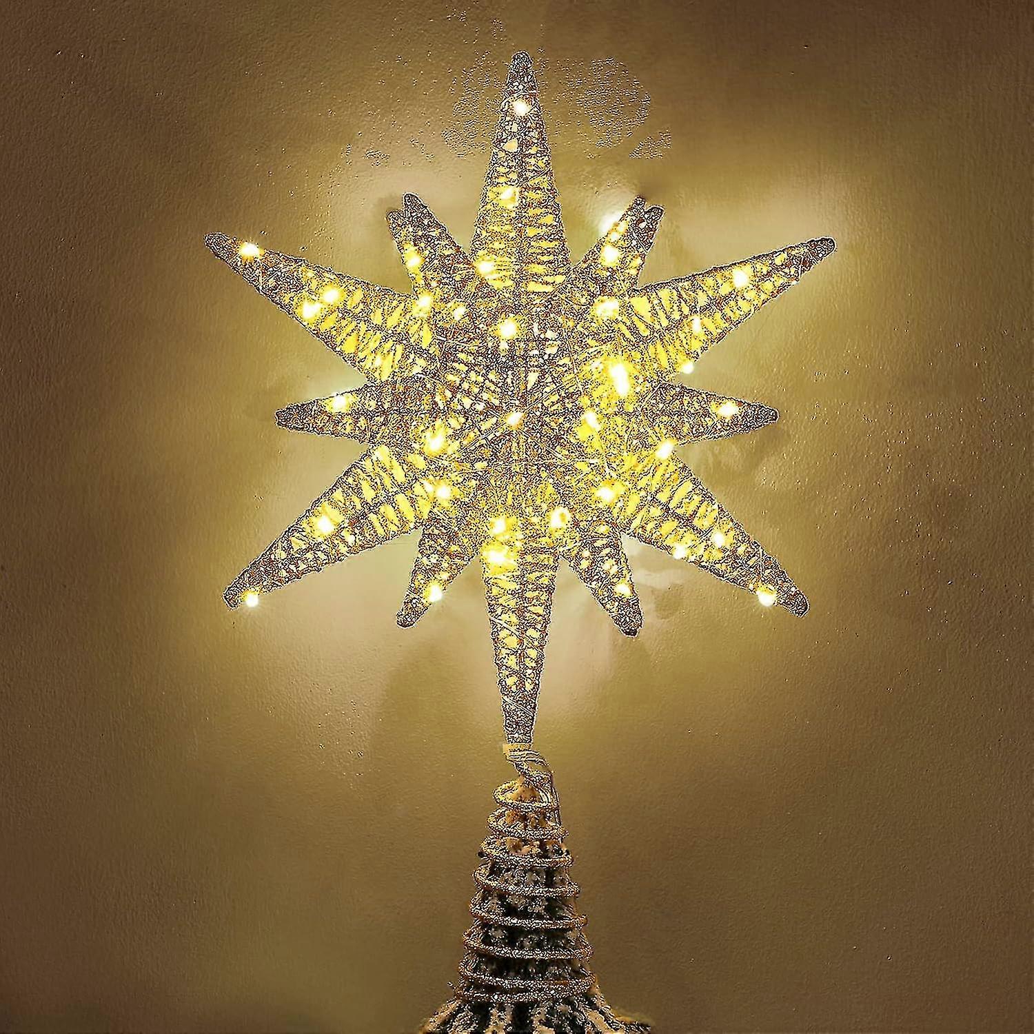 Christmas Star Tree Topper. Battery Powered 3d Star Decorative Tree ...