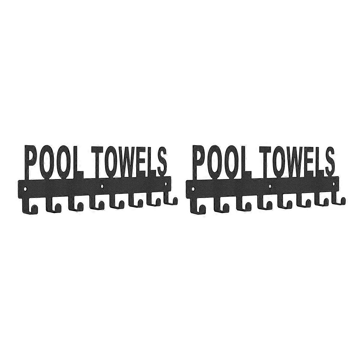 2X Pool Towel Rack Outdoor Wall Mount Towel Holder Towel Hooks for ...