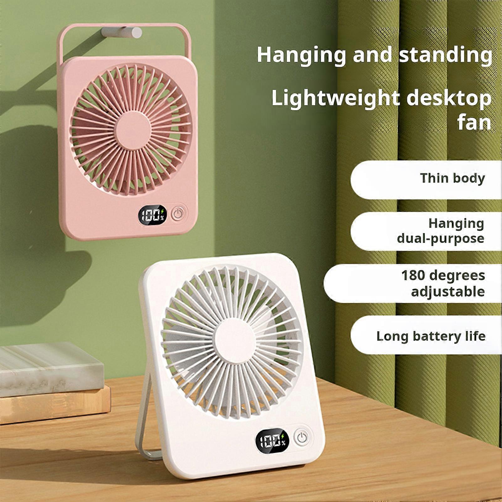 Desk Fan Rechargeable 1200mAh Battery Operated Standing Fan with ...