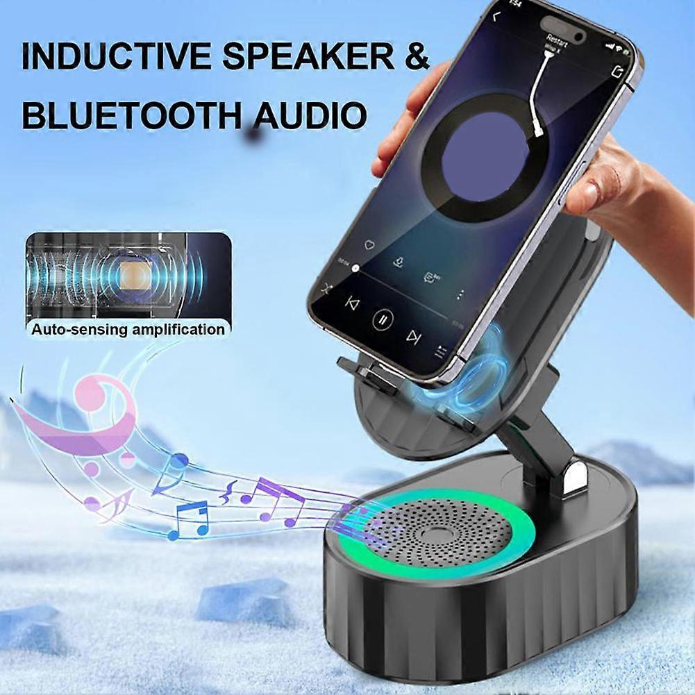 5-in-1 Wireless Induction Speaker & BT Speaker with Phone Stand ...