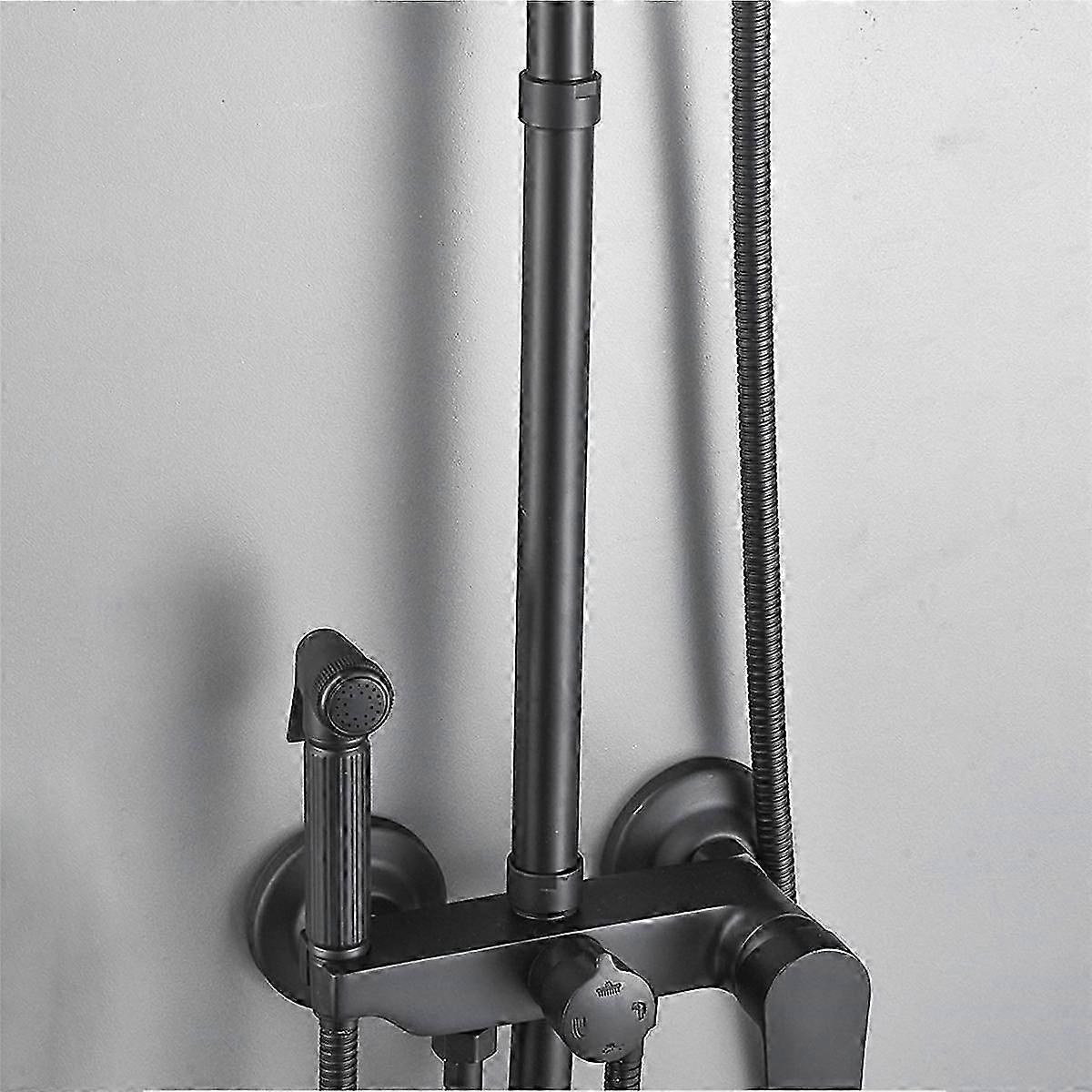 Black shower extend pipe 30cm length shower mixer pipe brass shower ...