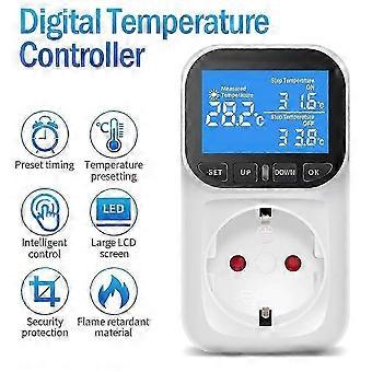 Digital Temperature Controller Socket Outlet Thermostat with Time Sensor Probe Heating Cooling ...