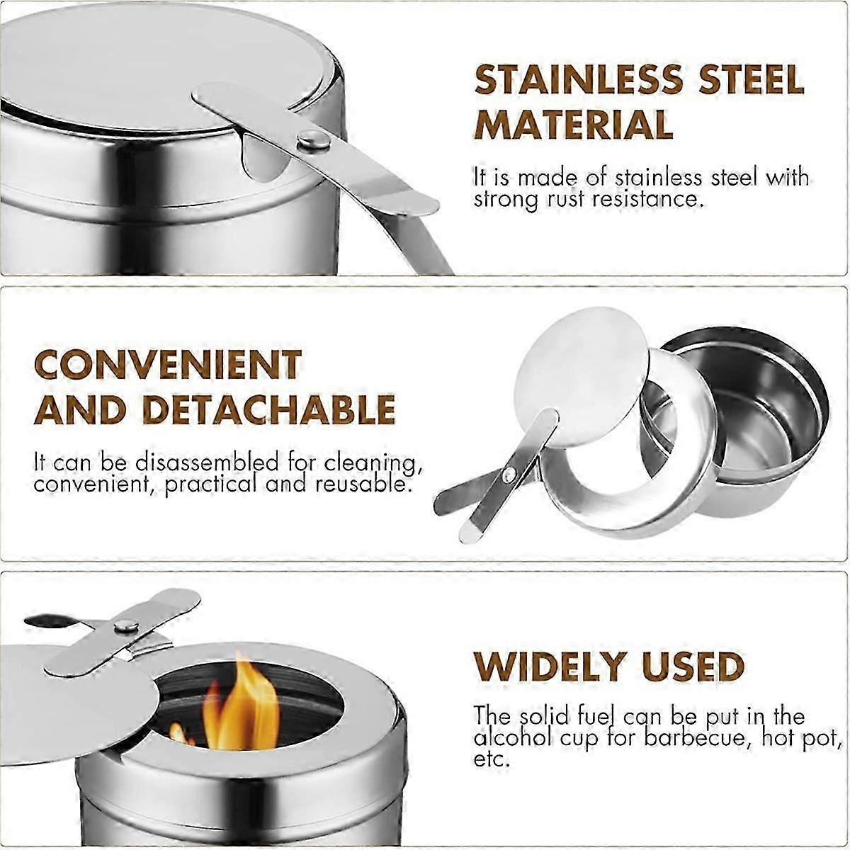 10Pack Stainless Steel Fuel Holders, Chafing Fuel Holders with Cover ...