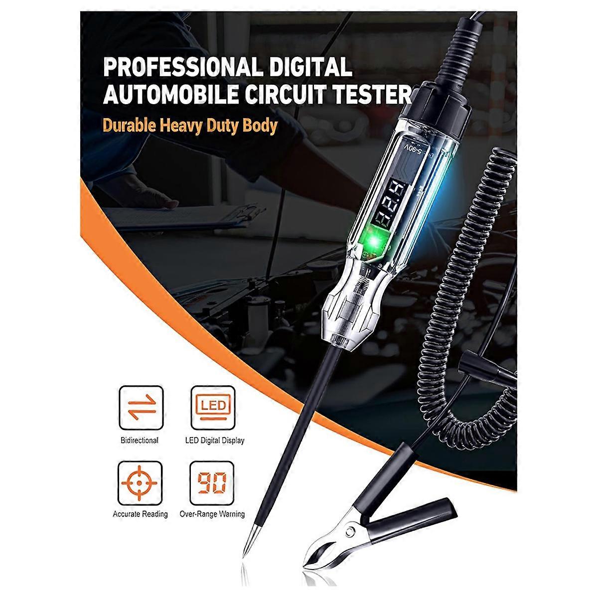 Automotive Test Light,5-90V Digital LED Electrical Tester, Circuit ...