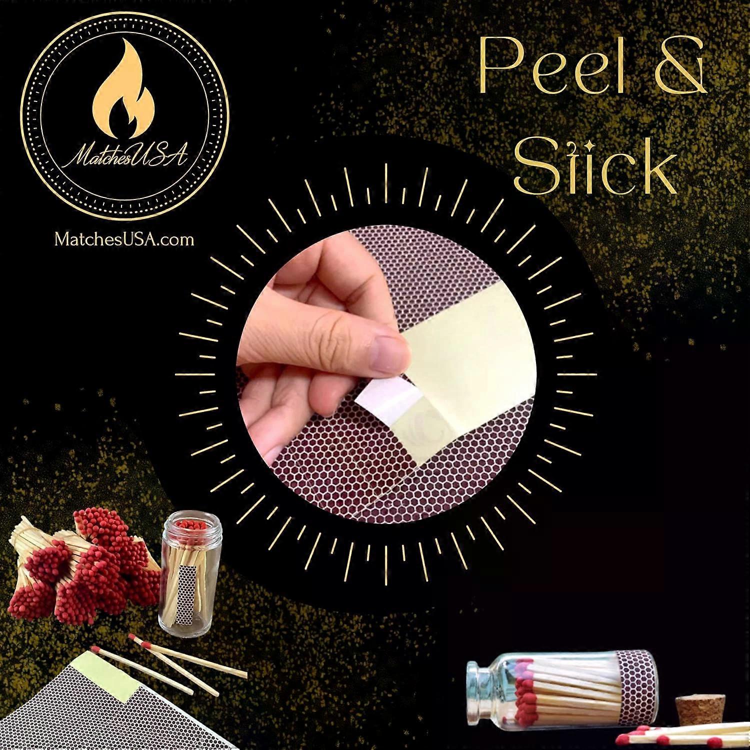 Color Adhesive Match Striker Strip Stickers, 24 Count Sheet, 2" x 1/2 ...