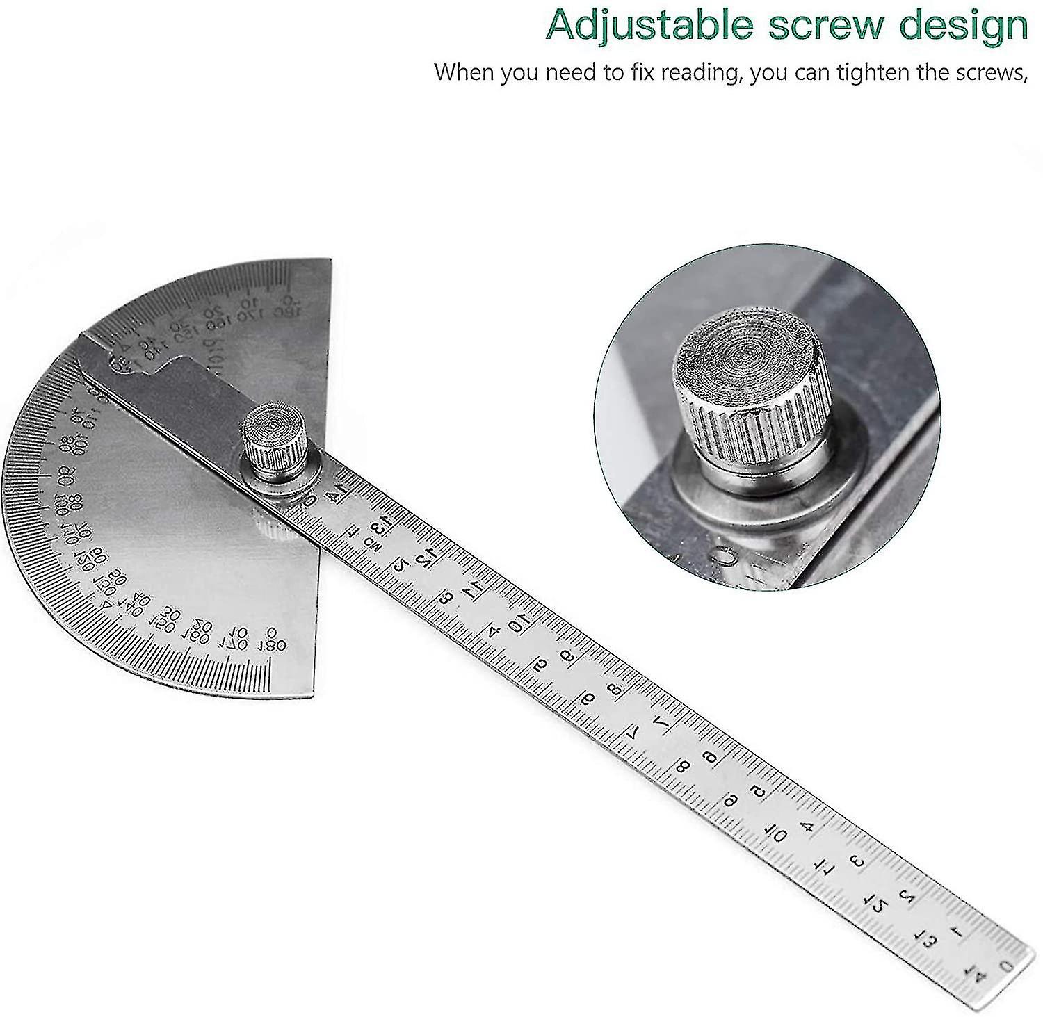 Stainless Steel Protractor 0-180 Measure Goniometer Angle Gauge Arm ...