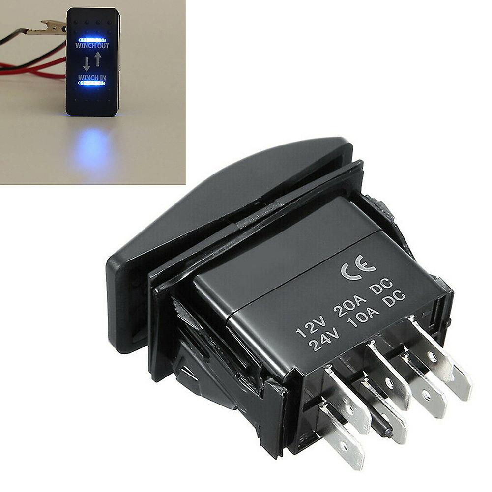 Toggle Switch 7 Pin Momentary Blue LED Light Lamp 12V 20A for Car Boat ...