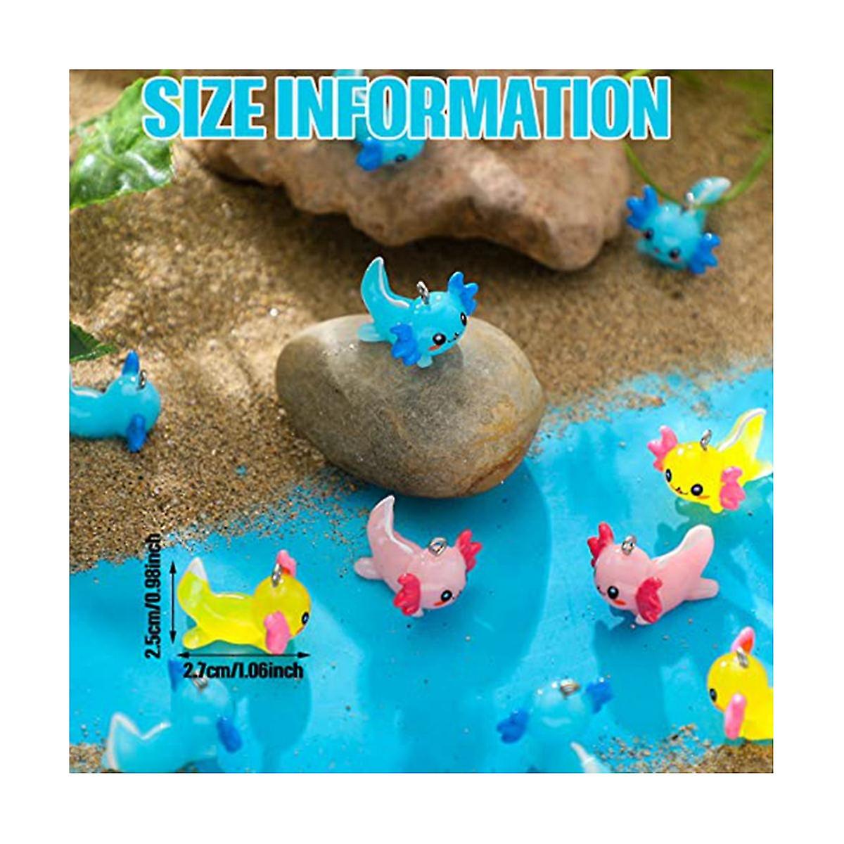 60 Pcs Mini Axolotl Resin Charms Miniature Sea Axolotl Animal Pendant ...