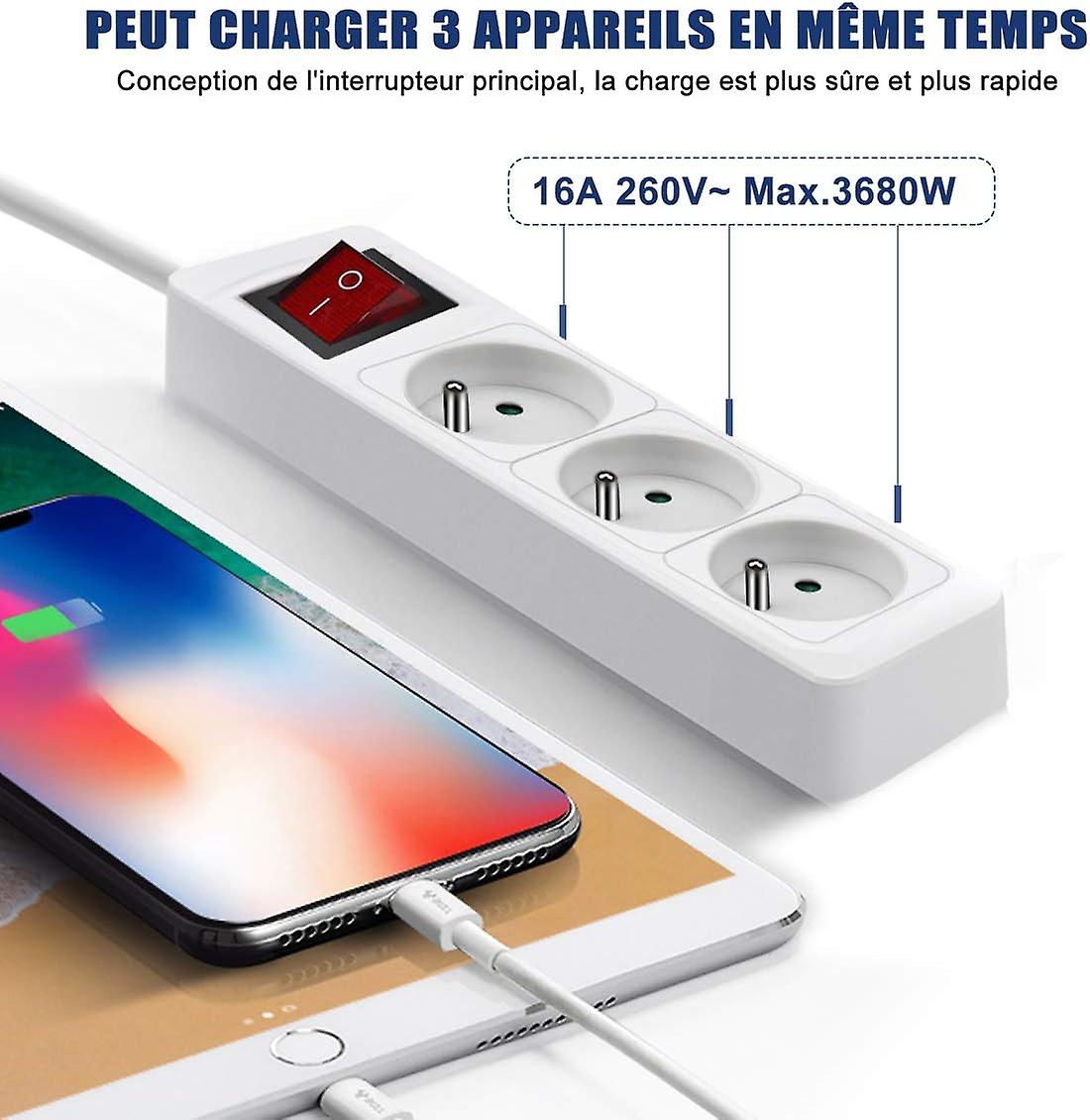 3 Socket Power Strip 16a 2p + T With Switch, 3 Socket Block, 3m 250 V ...