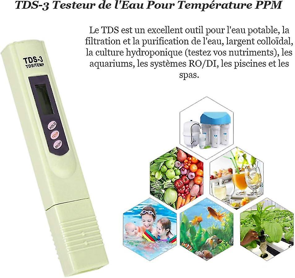 Tds-3 Drinking Water Quality Meter Digital Tester Temperature Ppm Test ...