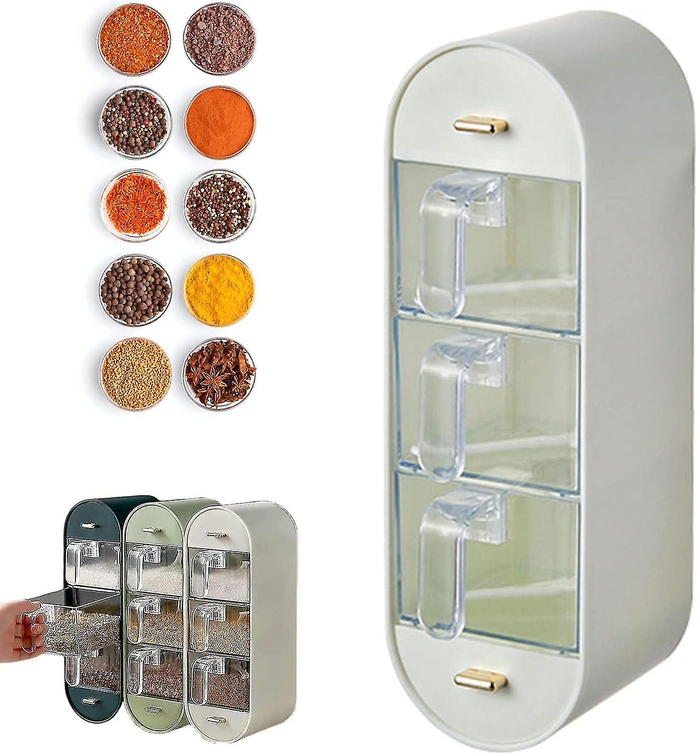 Punch-free Wall Mounted Spice Box,wall-mounted Spice Organizer, Acrylic ...