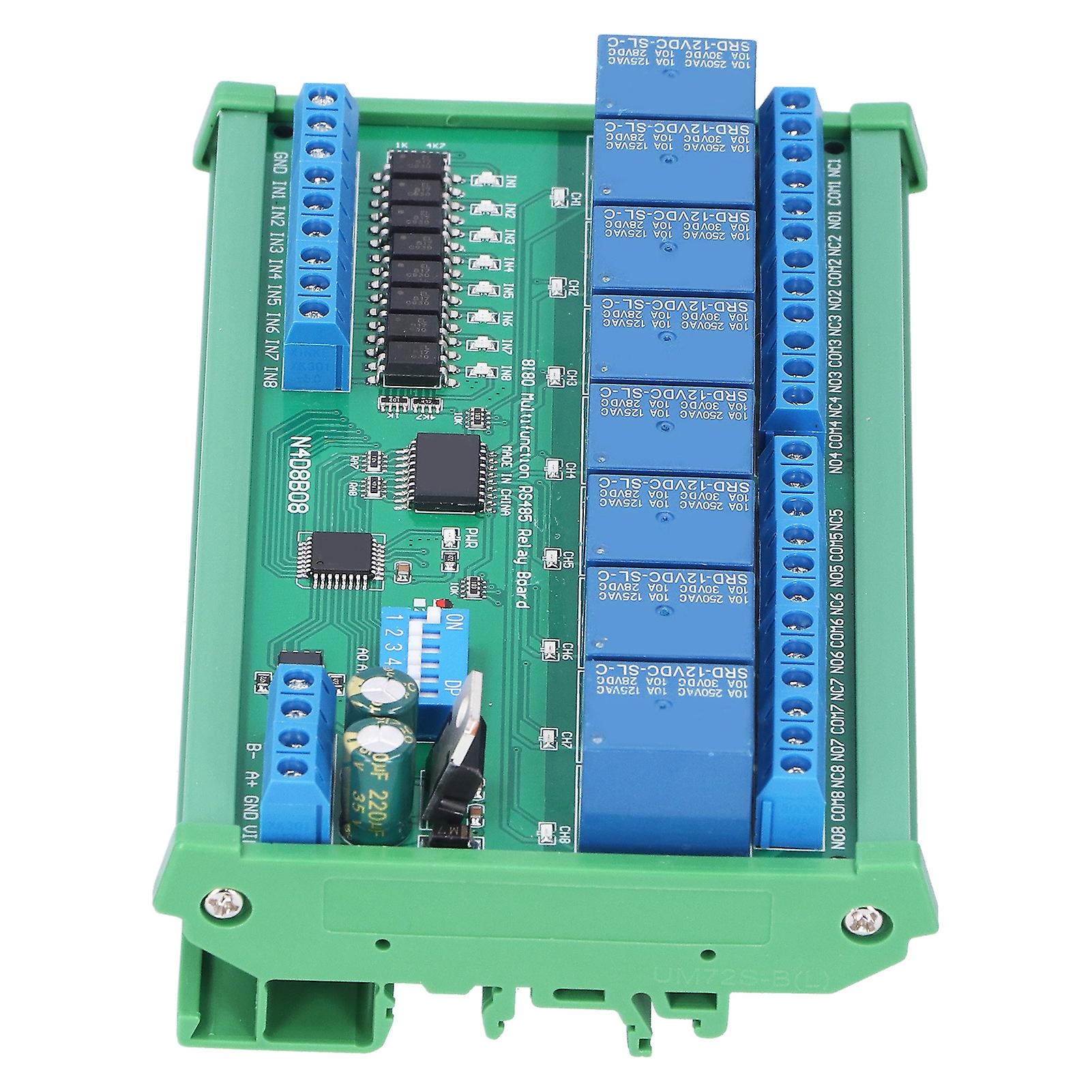 Rail Box Relay 8 Input 8 Output Module with RS485 for PLC Expansion on ...