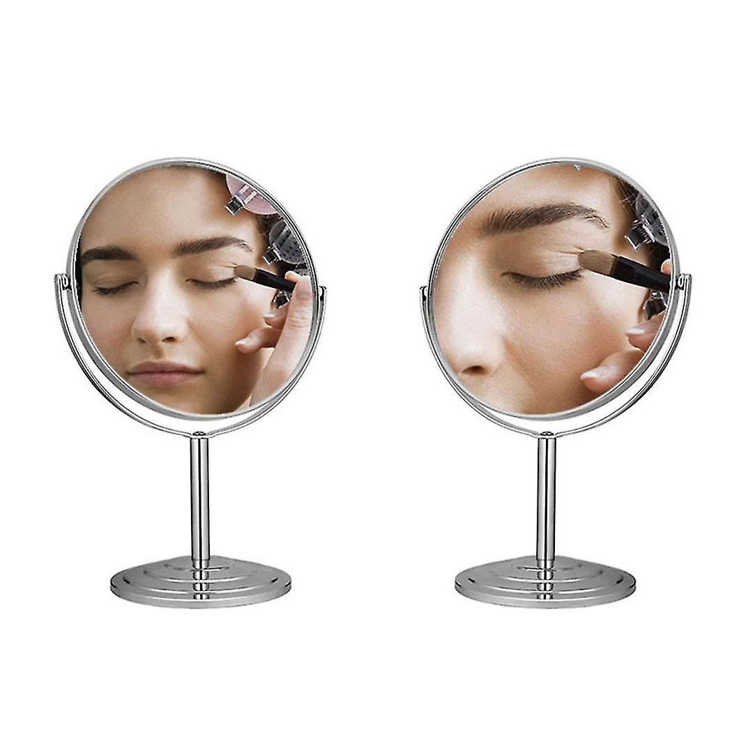 Tabletop Mount Vanity Round Mirror Desktop Makeup Mirror Double ...