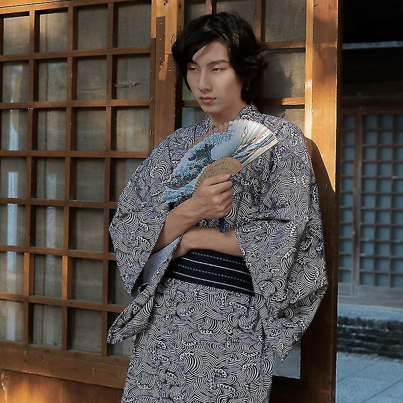 Japanese Traditional Kimono Robe Yukata Spring And Summer Home Long ...