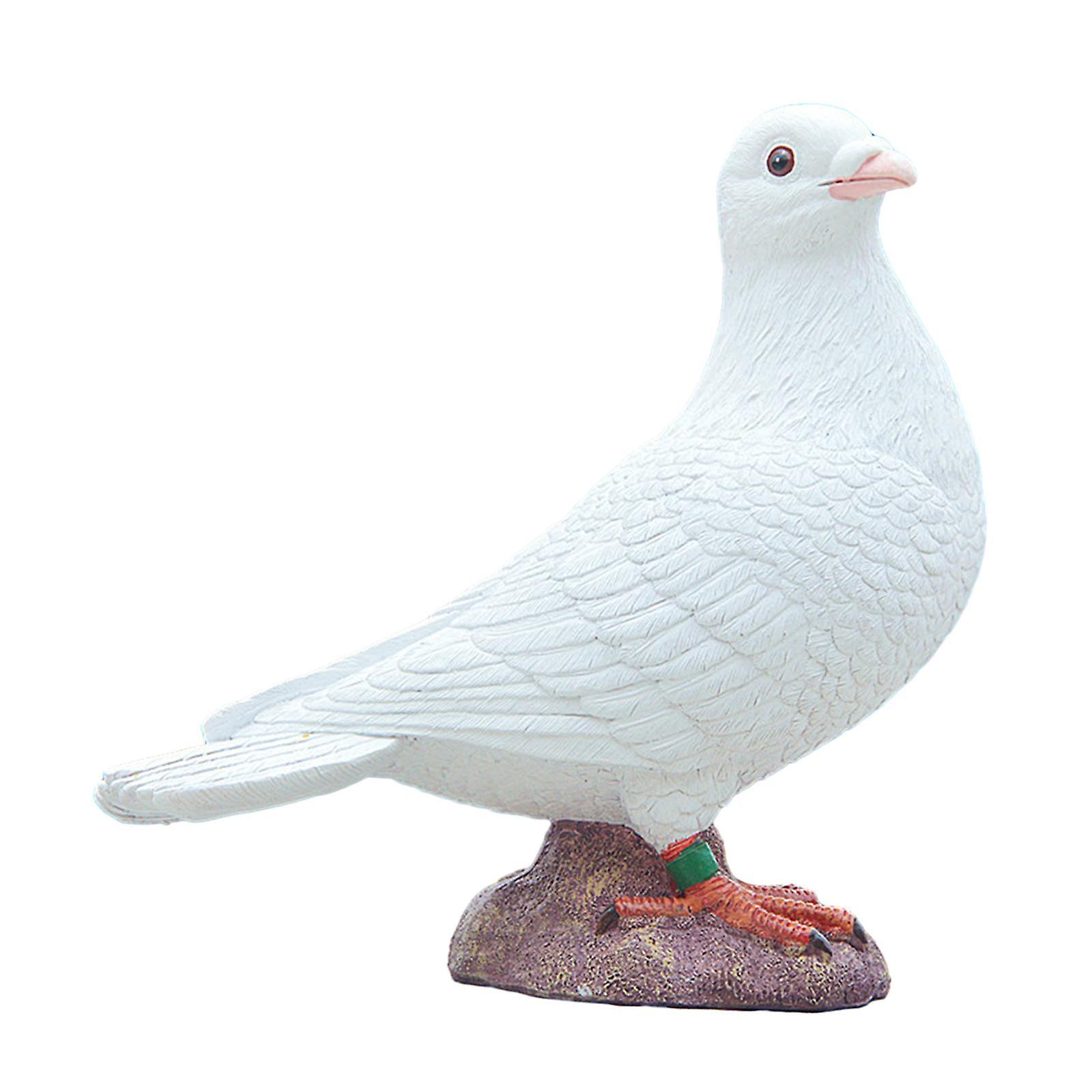 White Pigeon Figurine Simulation Pigeon Ornament Figures Fake Birds ...