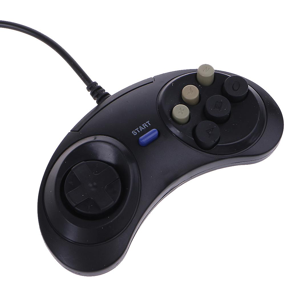 6 Button Wired Controller Pad Gamepad For Mega Drive Megadrive Sega MD ...