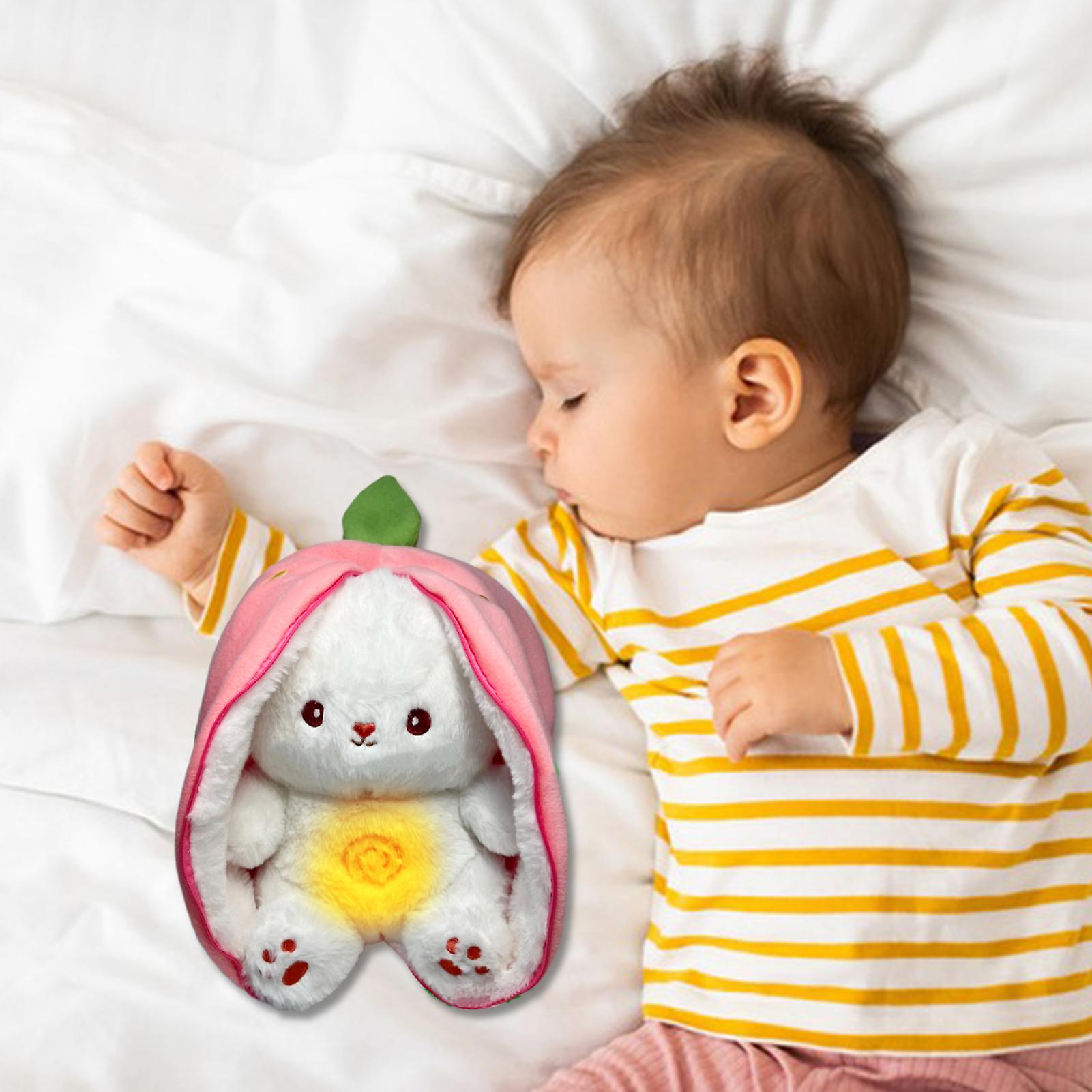 Baby Breathing Rabbit Plush Toy with Soothing Music Light Musical ...