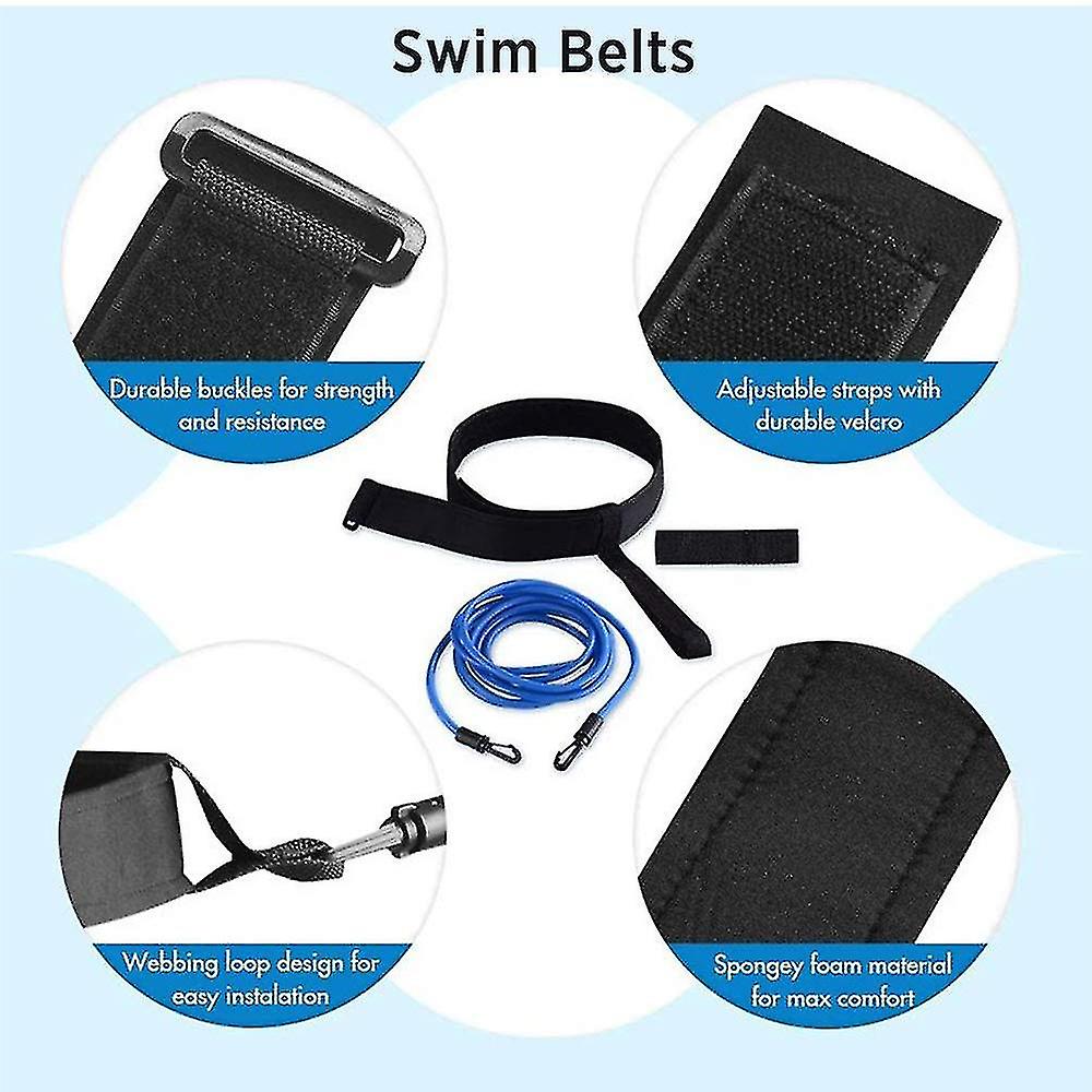 Adjustable Pool Swim Belt Swim Resistance Belt Pool Counter Swim Belt ...