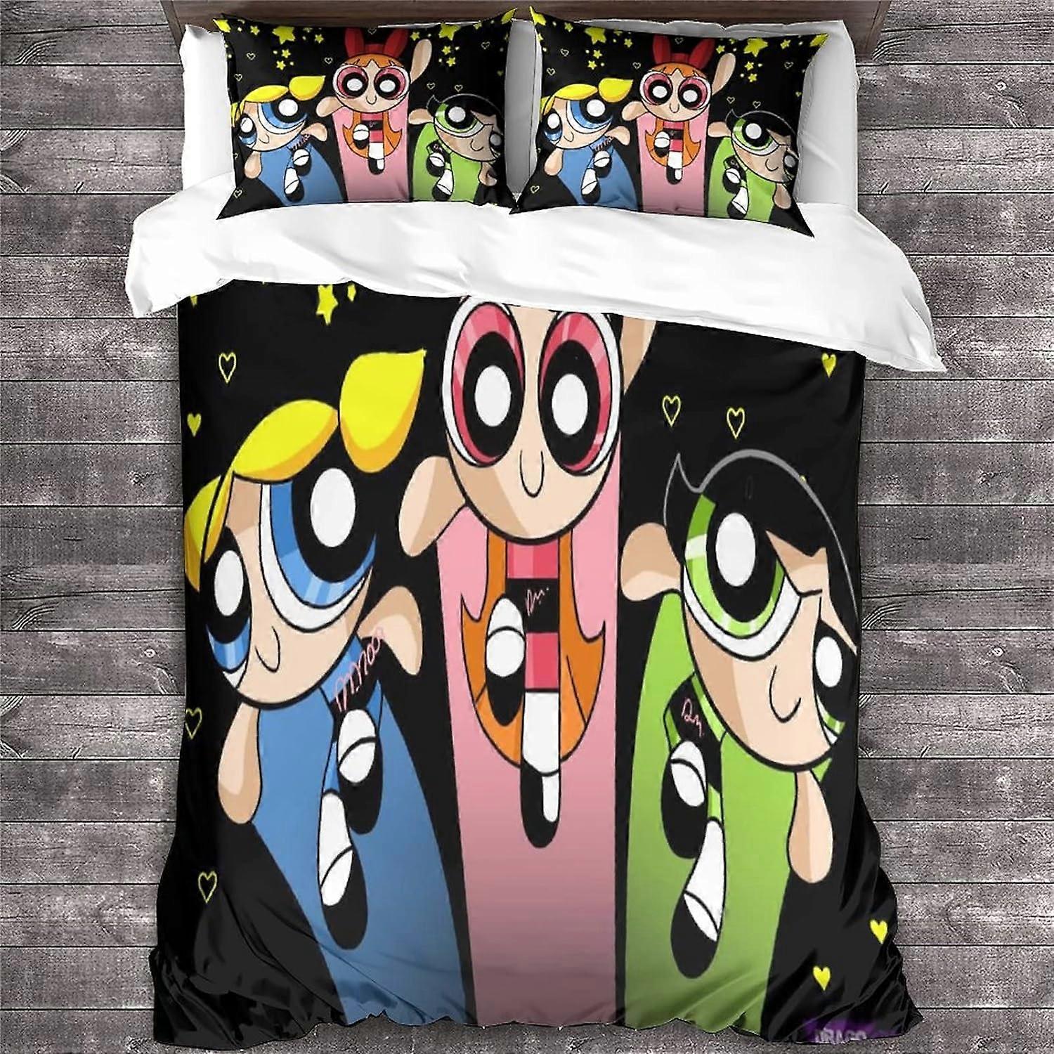 Powerpuff Girls Duvet Cover 3D Bedding Sets for Adult Kids, Microfiber ...