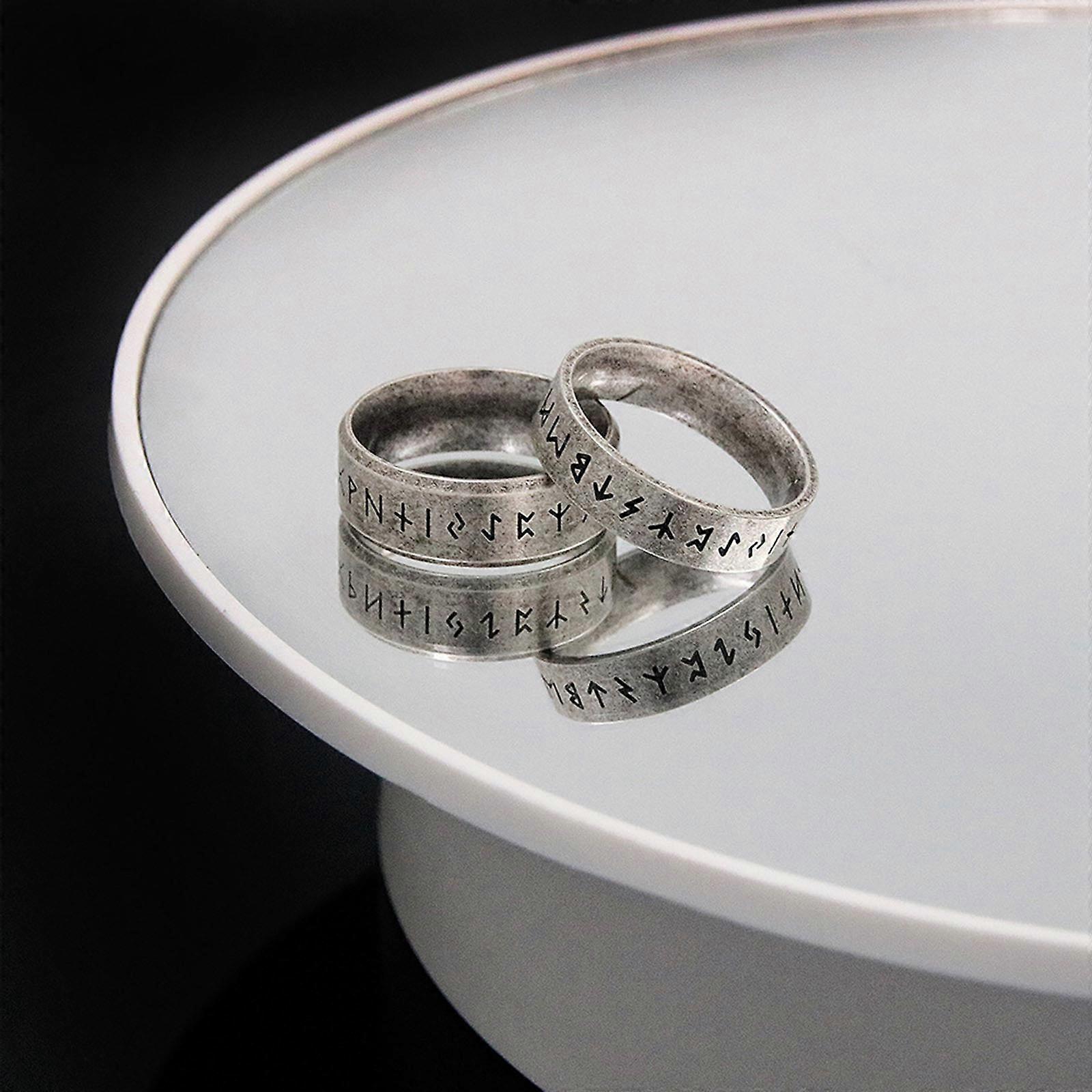 Personalized Viking Runes Rings Stainless Steel Band for Men Thumb Ring ...