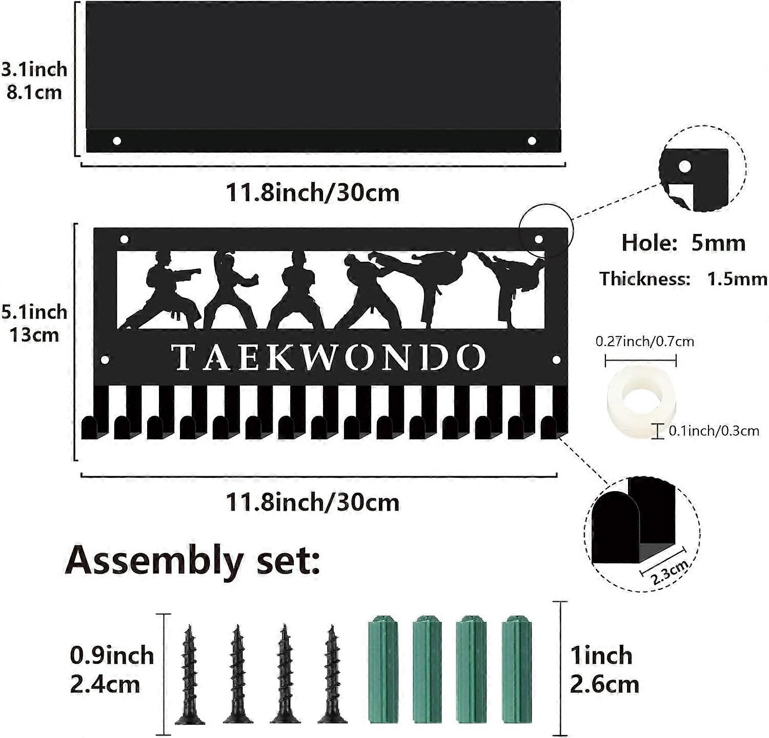 Taekwondo Medal Holder Medal Hanger Display with Trophy Shelf Iron Hook ...