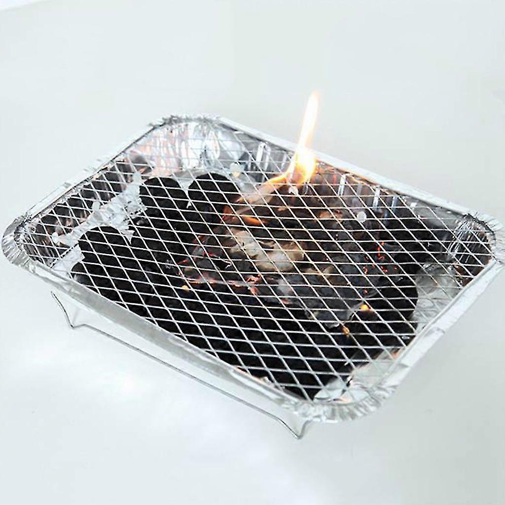 Portable Barbecue Bbq Grill With Charcoal Disposable Aluminum Foil Home ...
