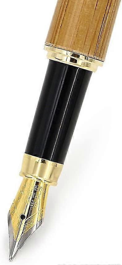 Medium Nib Fountain Pen Natural Bamboo Writing Pen with Converter and ...