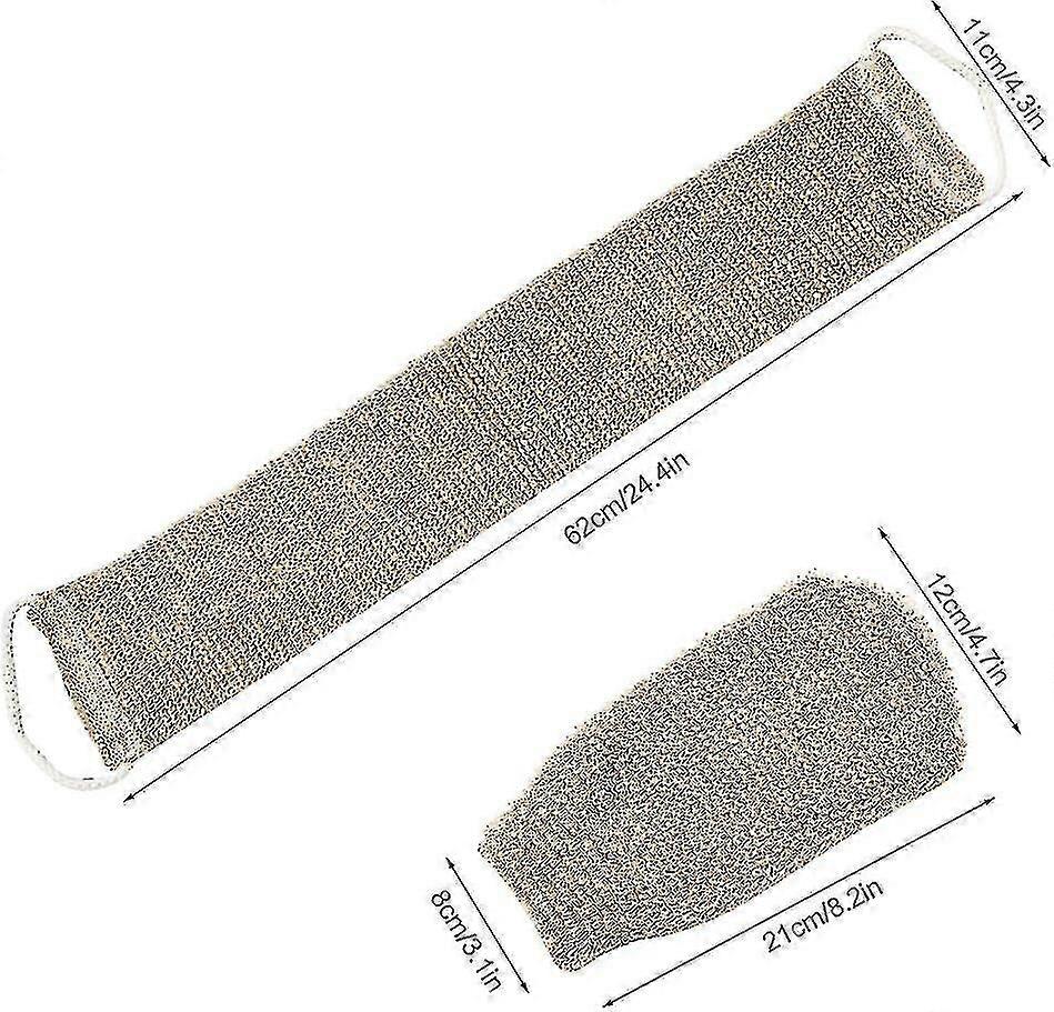 Hemp Back Scrubber, 100% Natural Exfoliating Back Strap With Mitt ...